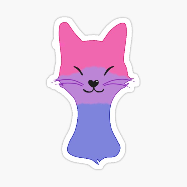 "Bi cat friend" Sticker by donafava | Redbubble