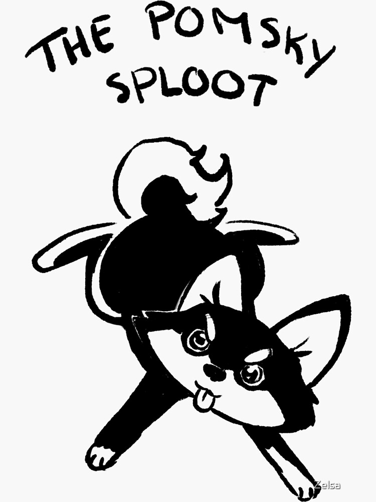 "Pomsky Sploot" Sticker by Zelsa | Redbubble