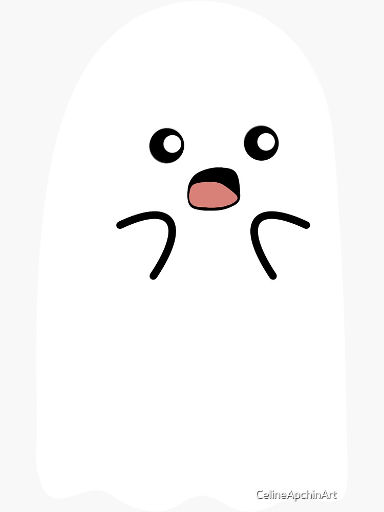 "Shocked Ghost Face" Sticker for Sale by CelineApchinArt | Redbubble