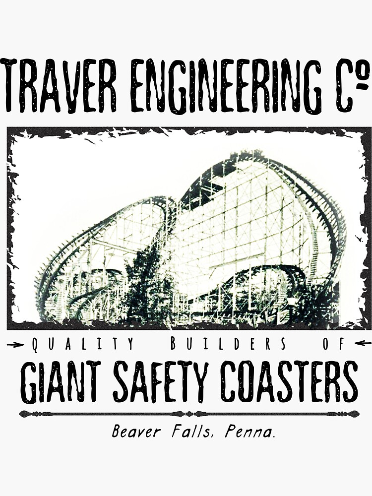 "Harry Traver Engineering- Giant Safety Roller Coasters" Sticker for ...