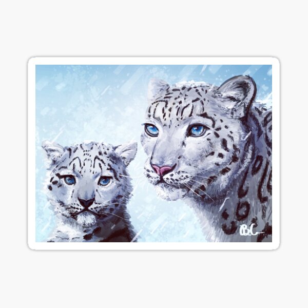 Cute Snow Leopard Stickers | Redbubble