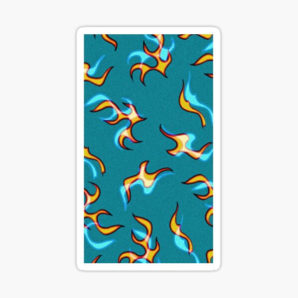 "Blue Fire Aesthetic" Sticker by aimenzahid | Redbubble