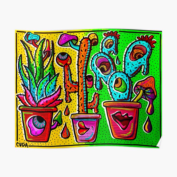 "Trippy Cacti" Poster for Sale by alexisbearinger | Redbubble