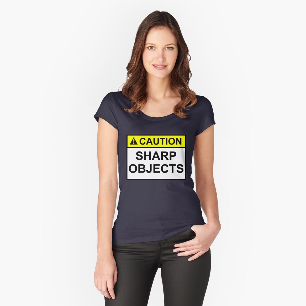 "CAUTION SHARP OBJECTS sign design art" Sticker for Sale by SumoShark ...