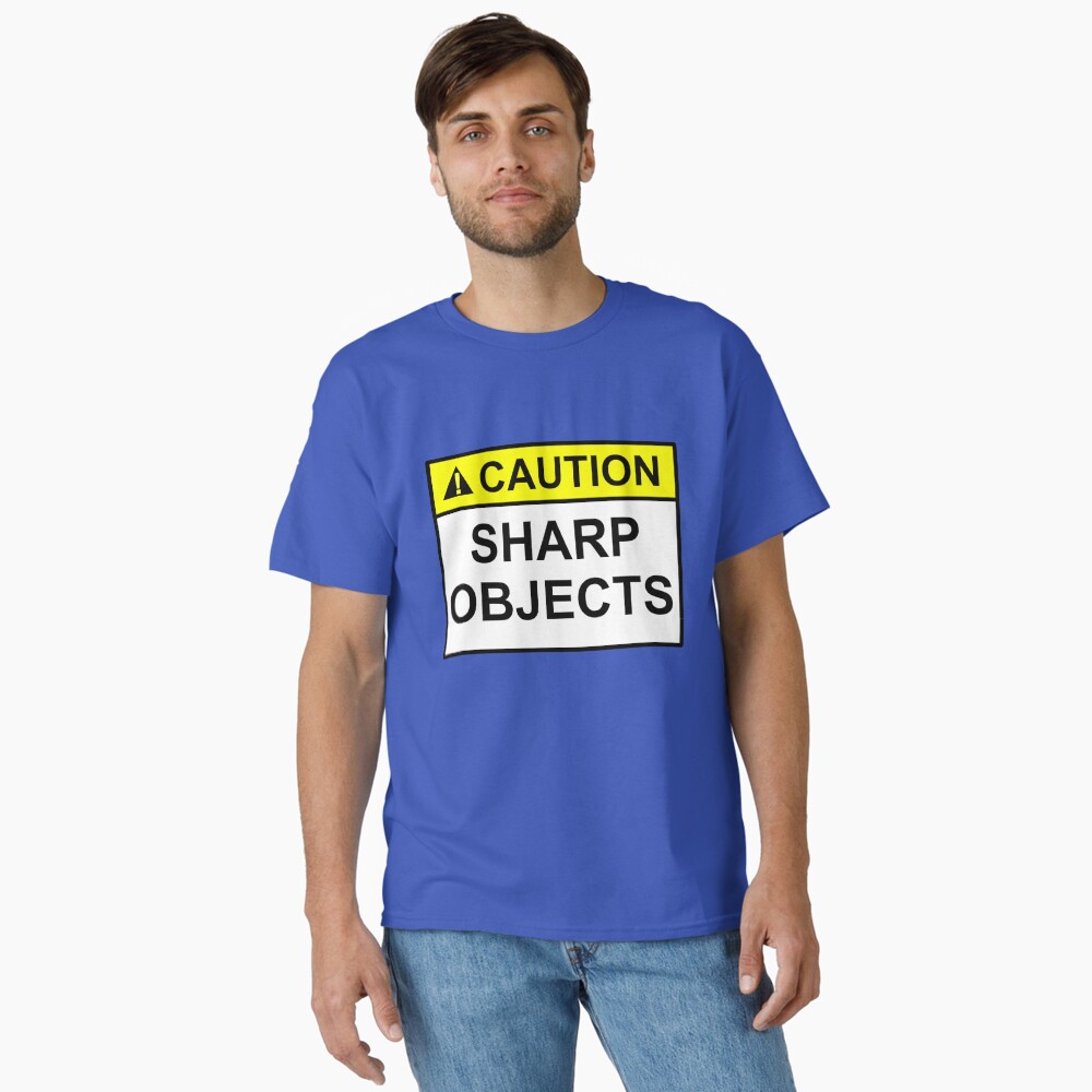 "CAUTION SHARP OBJECTS sign design art" Sticker for Sale by SumoShark ...