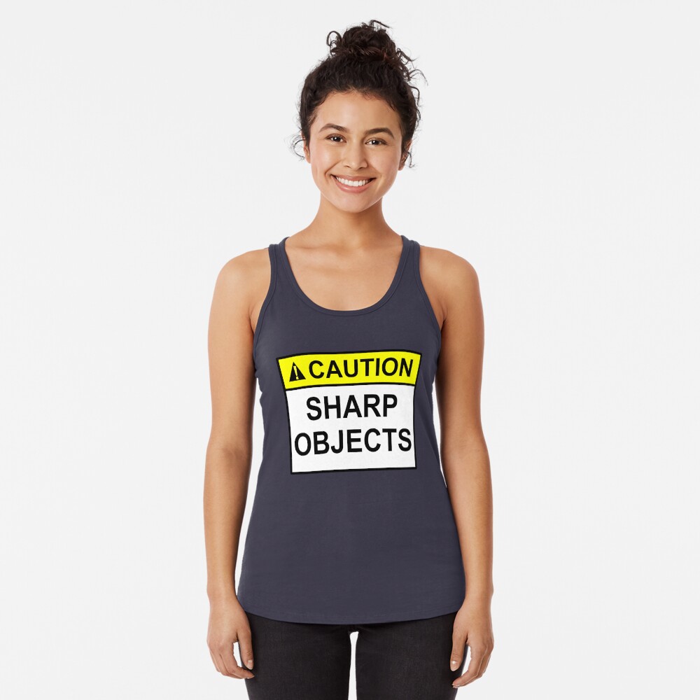 "CAUTION SHARP OBJECTS sign design art" Sticker for Sale by SumoShark ...