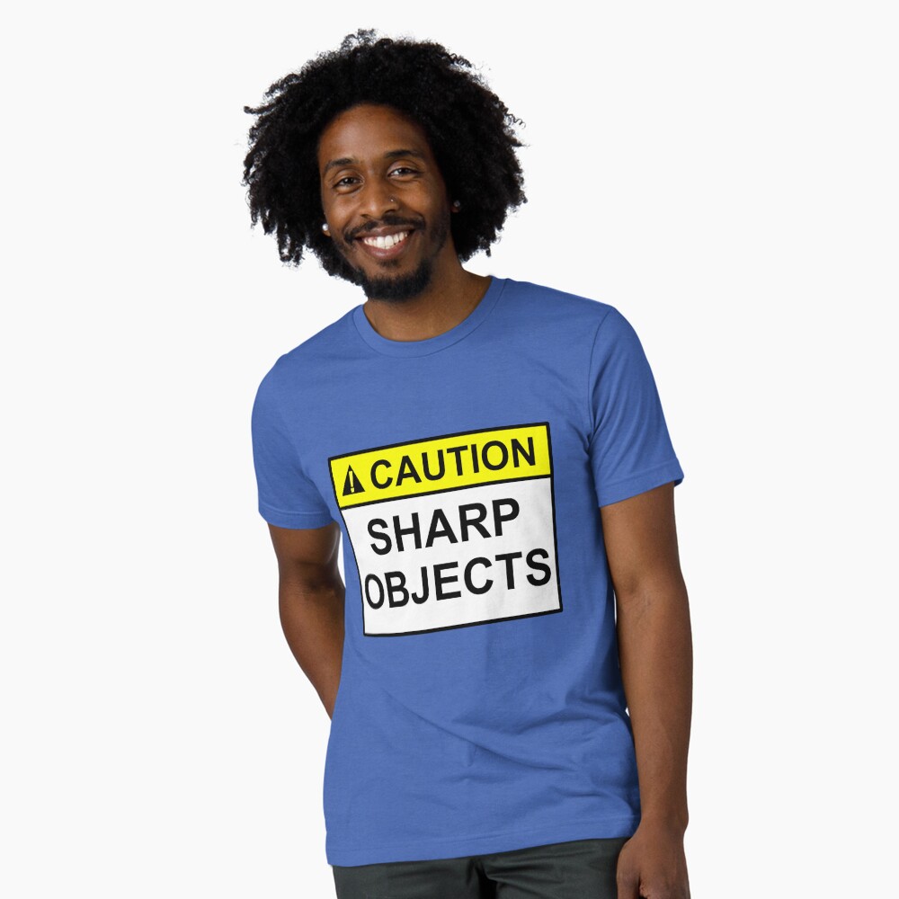 "CAUTION SHARP OBJECTS sign design art" Sticker for Sale by SumoShark ...