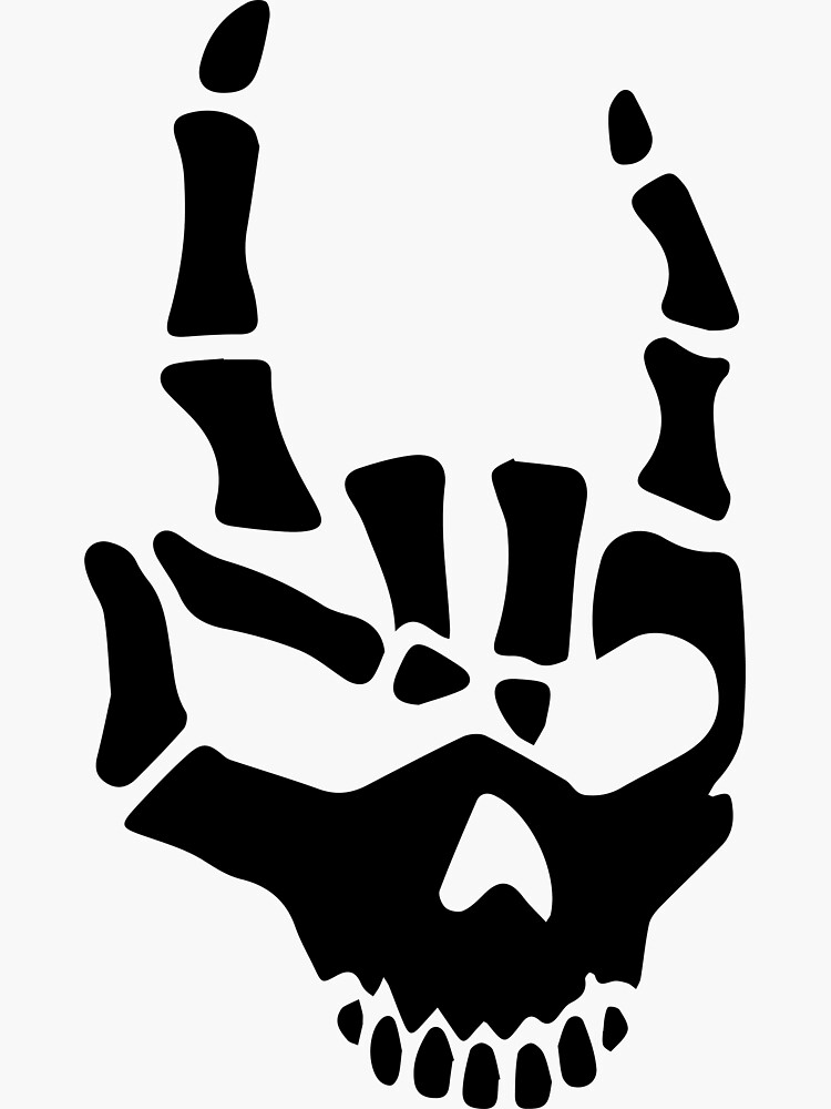 "Skull Rocker Sign" Sticker by Metaphoria123 | Redbubble