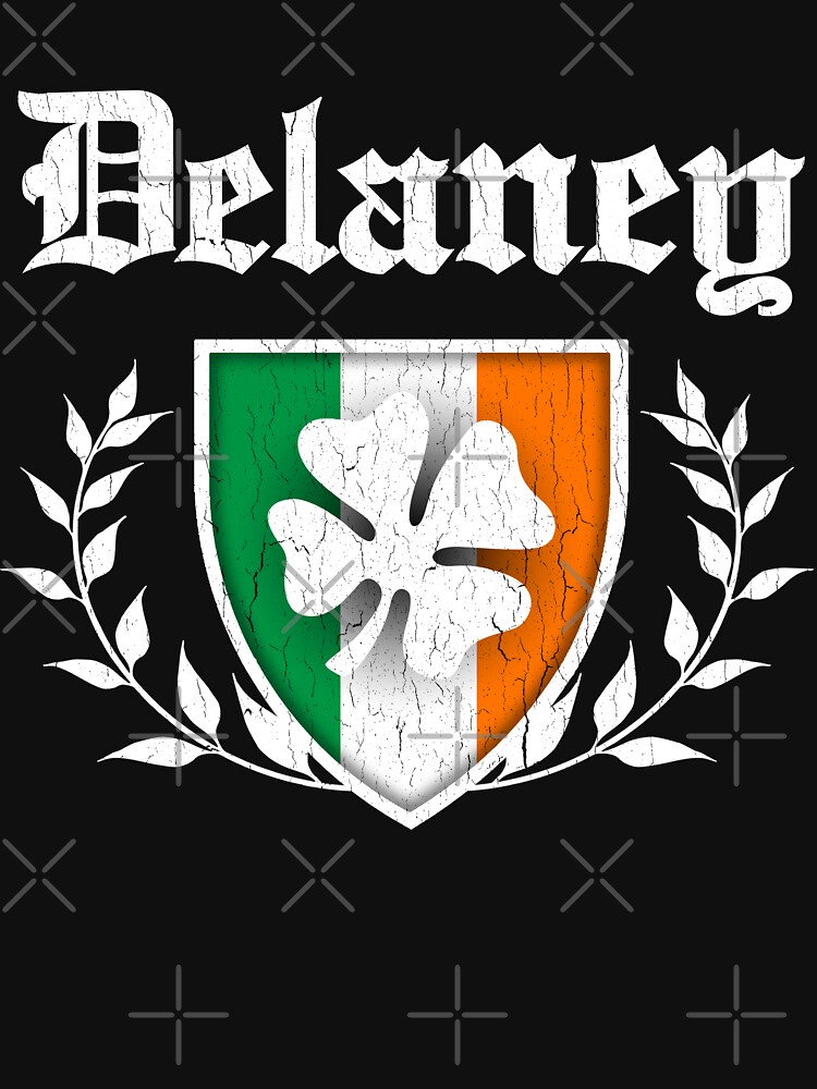 "Delaney Family Shamrock Crest (vintage distressed)" T-shirt for Sale ...