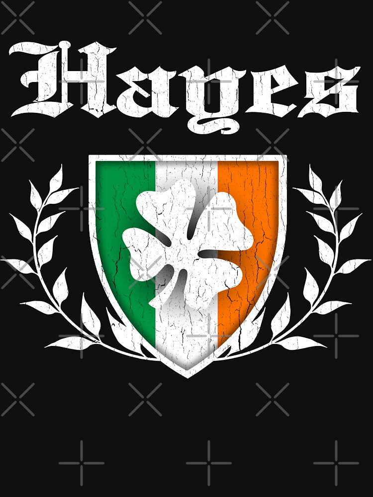 "Hayes Family Shamrock Crest (vintage distressed)" T-shirt for Sale by ...