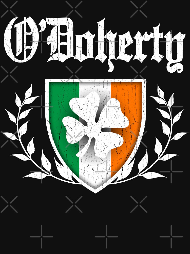 "O'Doherty Family Shamrock Crest (vintage distressed)" T-shirt by ...