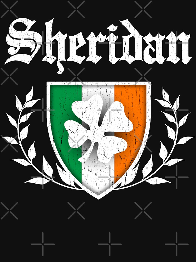 "Sheridan Family Shamrock Crest (vintage distressed)" T-shirt for Sale ...