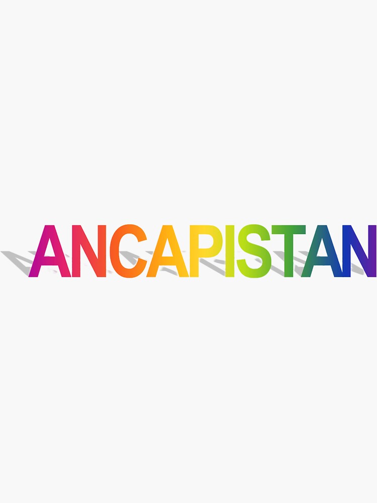 "Rainbow Ancapistan Wordart " Sticker for Sale by serenasuni | Redbubble