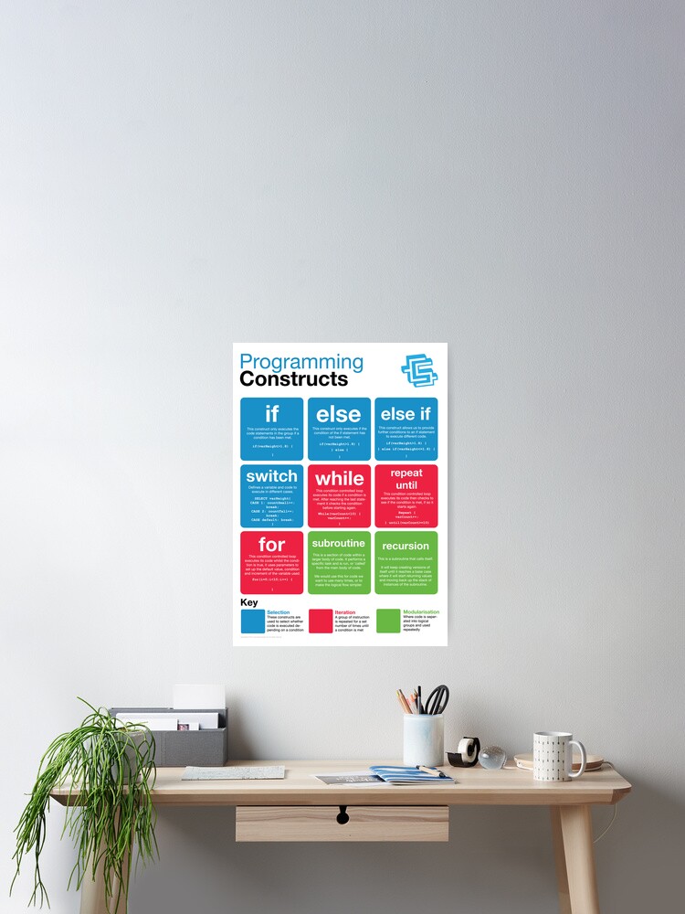 Programming Constructs Coding Literacy Poster For Sale By Lessonhacker Redbubble