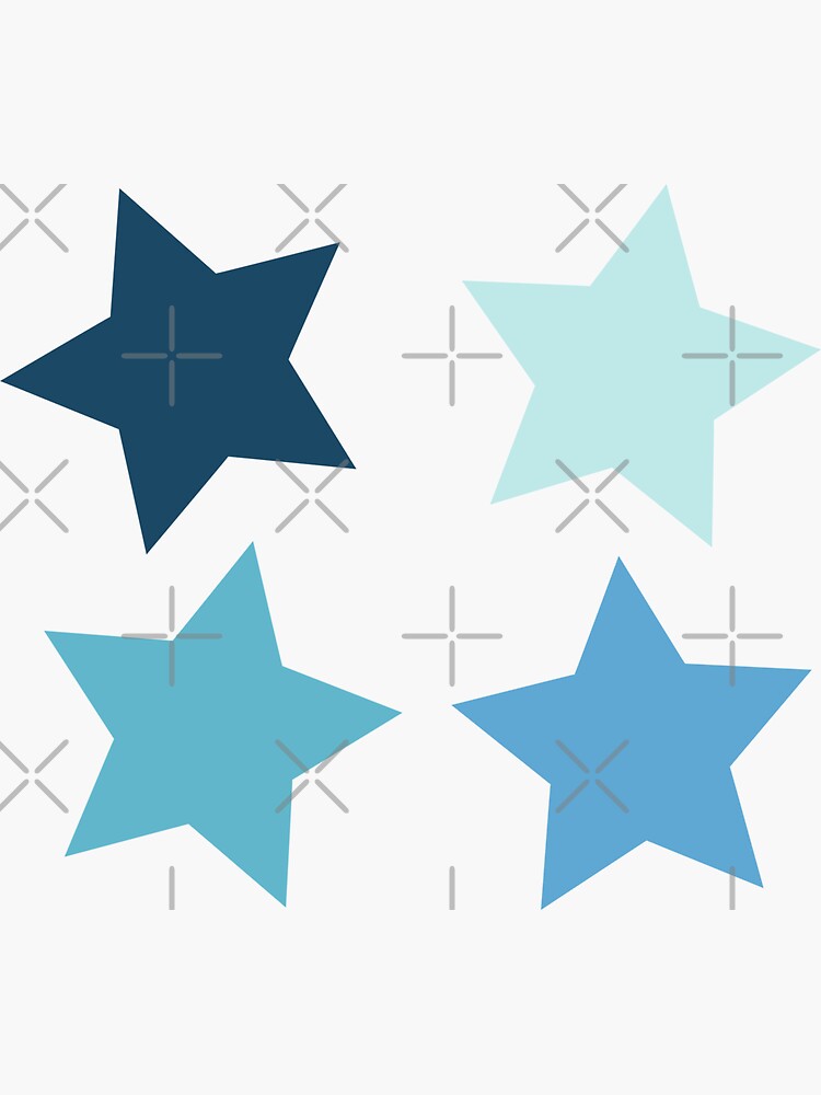 "blue four-pack star set" Sticker by rj-xo | Redbubble
