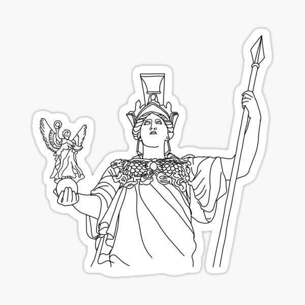 "Athena Lineart" Sticker for Sale by karolinas419 | Redbubble