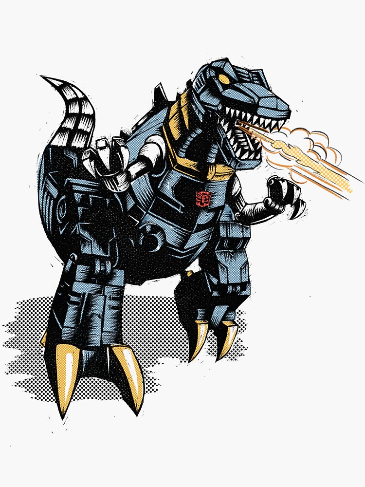 "Grimlock " Sticker for Sale by Littlebadwren | Redbubble