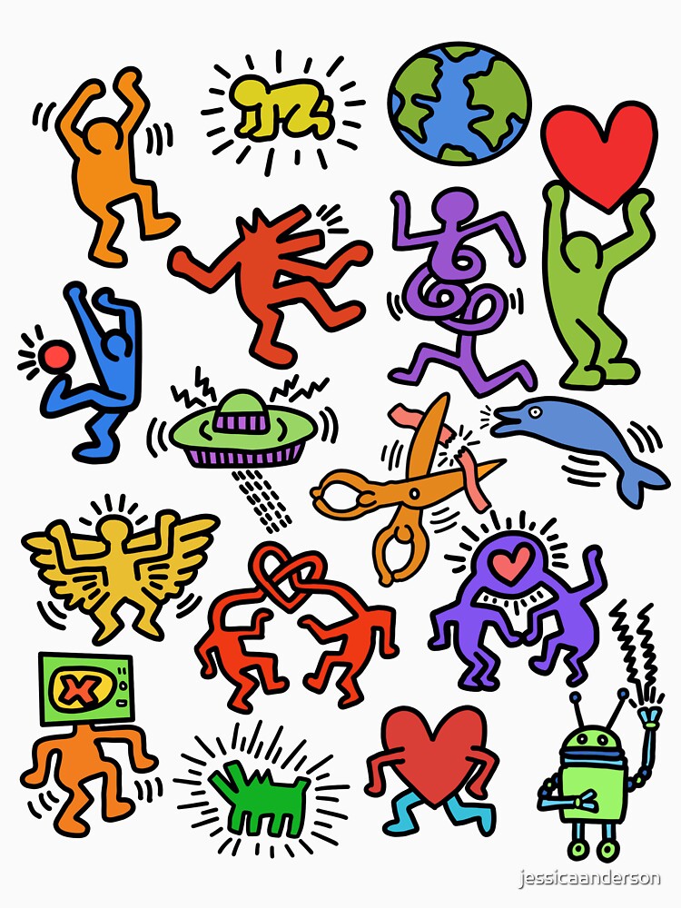 "Haring Symbols" T-shirt for Sale by jessicaanderson | Redbubble | art ...