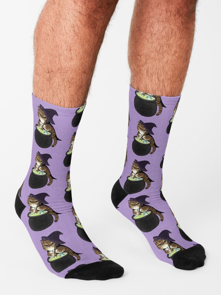 "Olaphe the Witch Tabby Cat" Socks by StudioMarimo | Redbubble