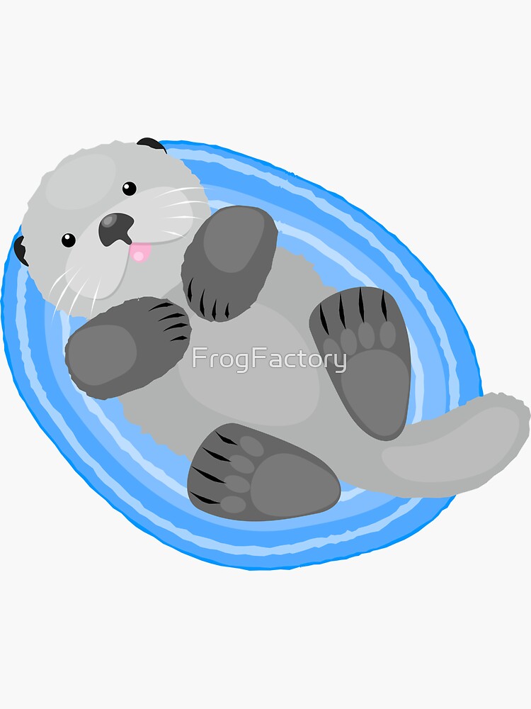 Pegatina «ilustración De Dibujos Animados Lindo Nutria De Mar De
