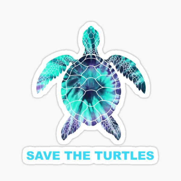 "Tie Dye Turtle Light Blue Save the Turtles vsco Aesthetic" Sticker for ...