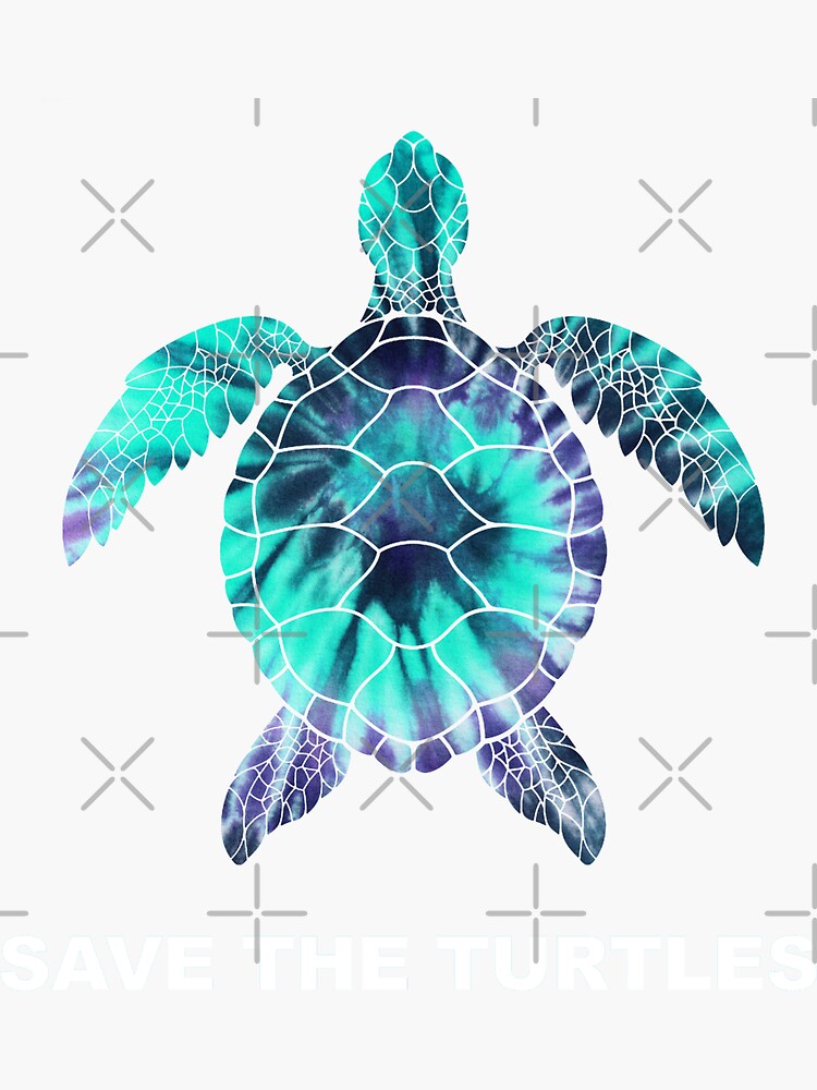 "Tie Dye Turtle Light Blue Save the Turtles vsco Aesthetic" Sticker for ...