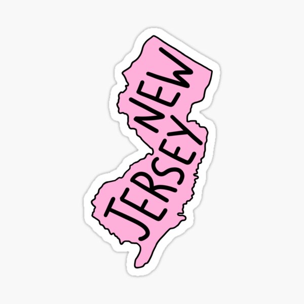 "New Jersey Outline Pink" Sticker for Sale by nicolekercado | Redbubble