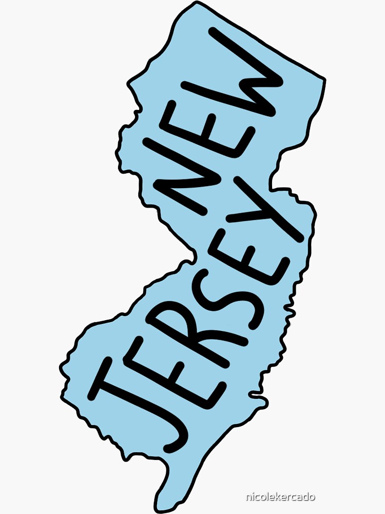 "New Jersey Outline Blue" Sticker for Sale by nicolekercado | Redbubble