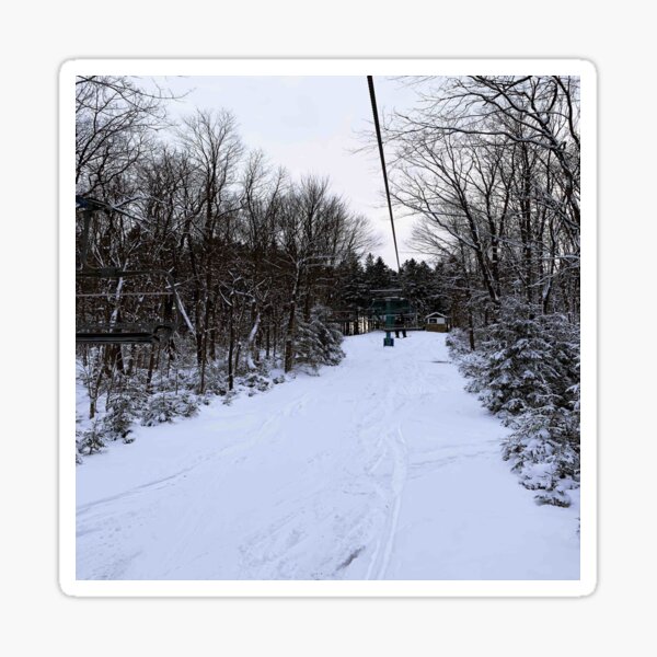 "snowy ski resort chair lift" Sticker for Sale by chloeamuhl | Redbubble