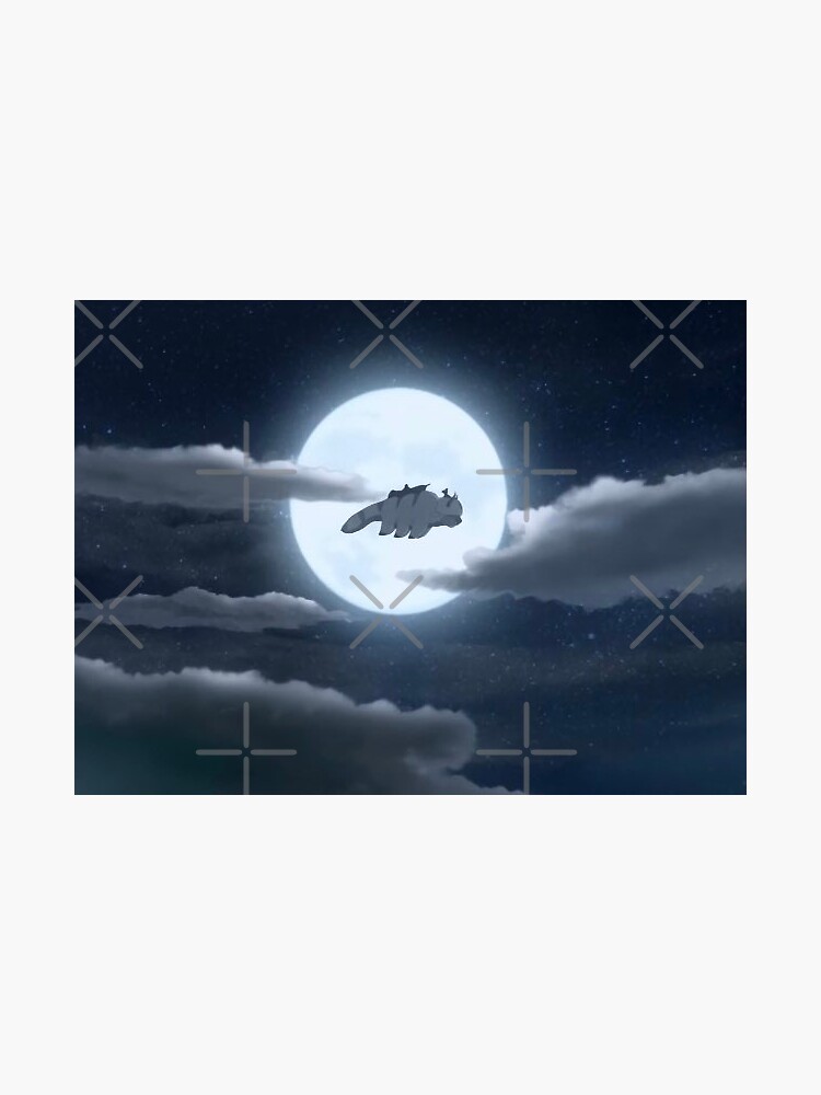"Appa Moon Flying Aesthetic Scene" Sticker by ayascorner | Redbubble