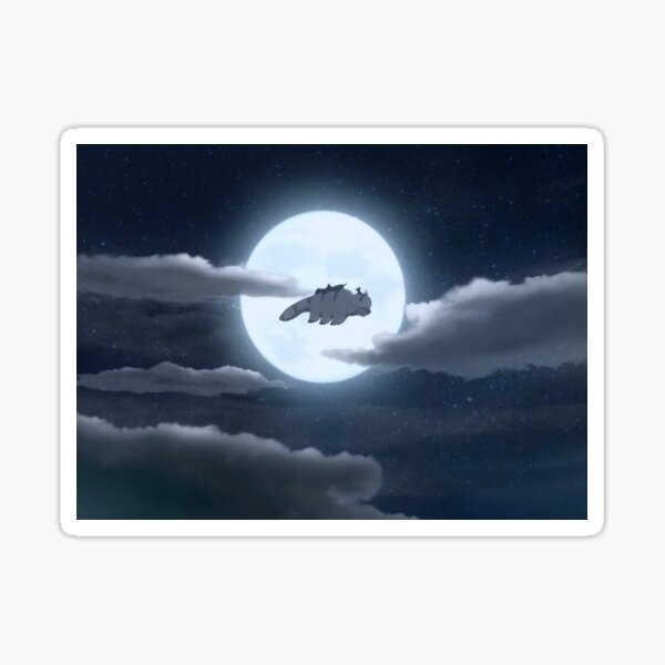 "Appa Moon Flying Aesthetic Scene" Sticker by ayascorner | Redbubble