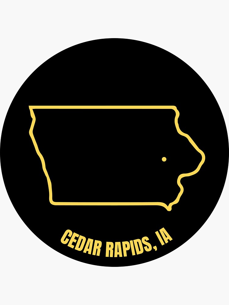 "Iowa State Outline Circle w/ City" Sticker for Sale by dhobbs92 ...