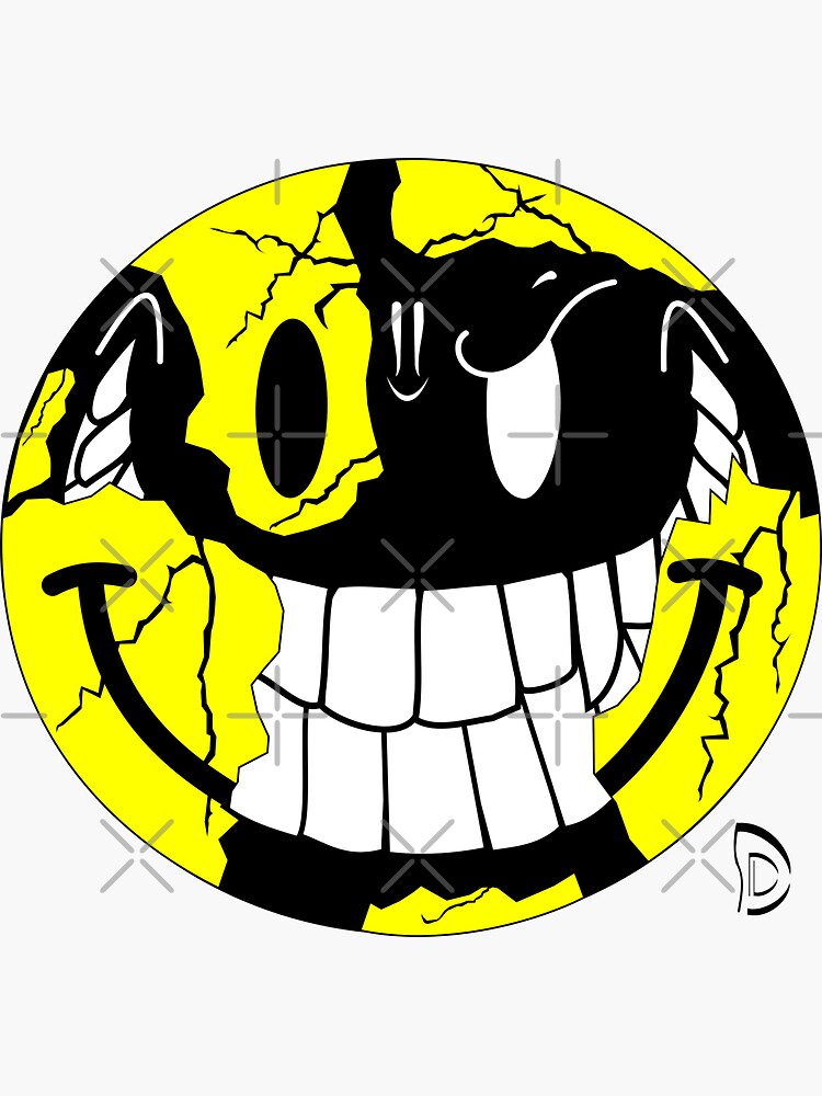 "Evil Smiley v.2 (Light Colors)" Sticker for Sale by DeadlyDesigns18 ...