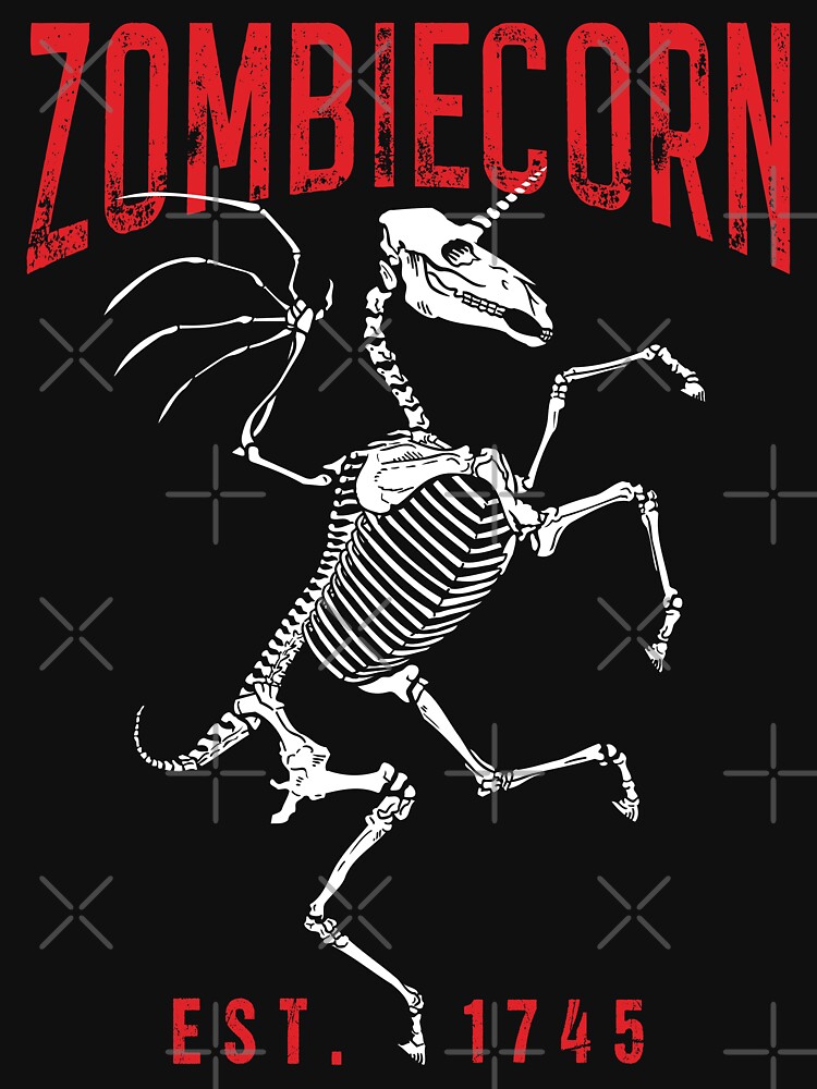 "Zombiecorn Goth Halloween Zombie Unicorn Skeleton" T-shirt by ...