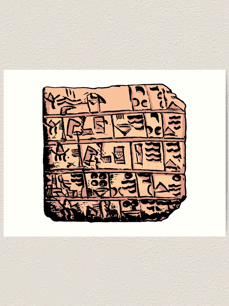 "Sumerian plate with cuneiform" Art Print for Sale by duxpavlic | Redbubble