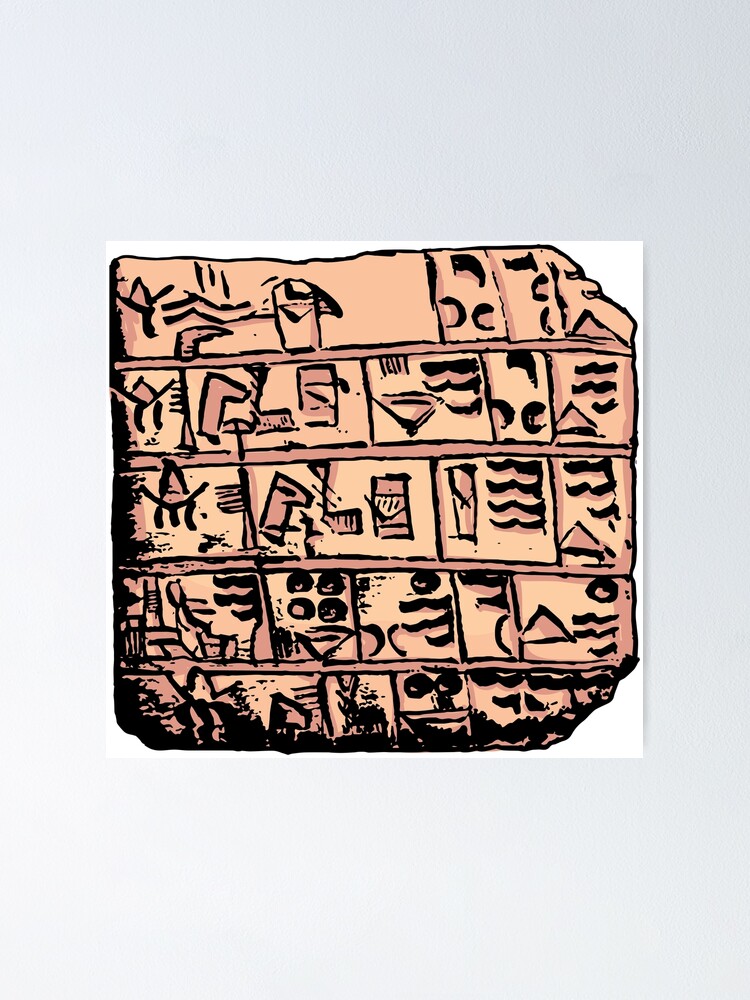 "Sumerian plate with cuneiform" Poster by duxpavlic | Redbubble