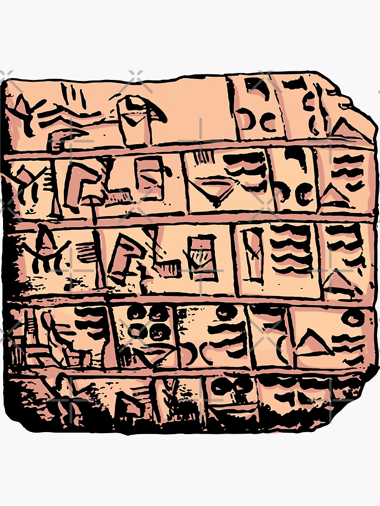 "Sumerian plate with cuneiform" Sticker by duxpavlic | Redbubble