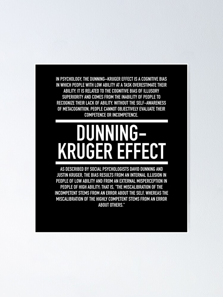 "Dunning Kruger Effect Defined" Poster for Sale by HiddenVerb | Redbubble