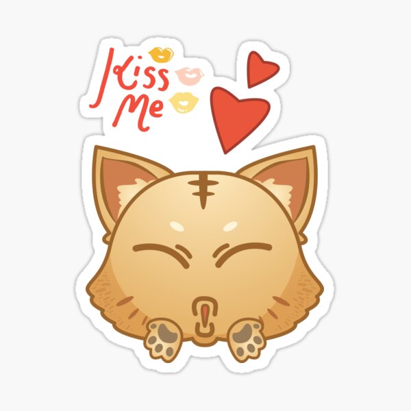 "CAT KISS ME" Sticker by OMdesign10 | Redbubble