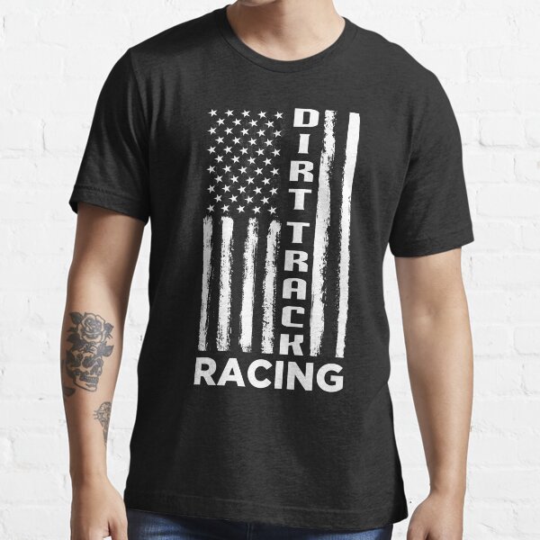 "Dirt Track Racing American Flag Auto Racing Gifts" T-shirt for Sale by ...