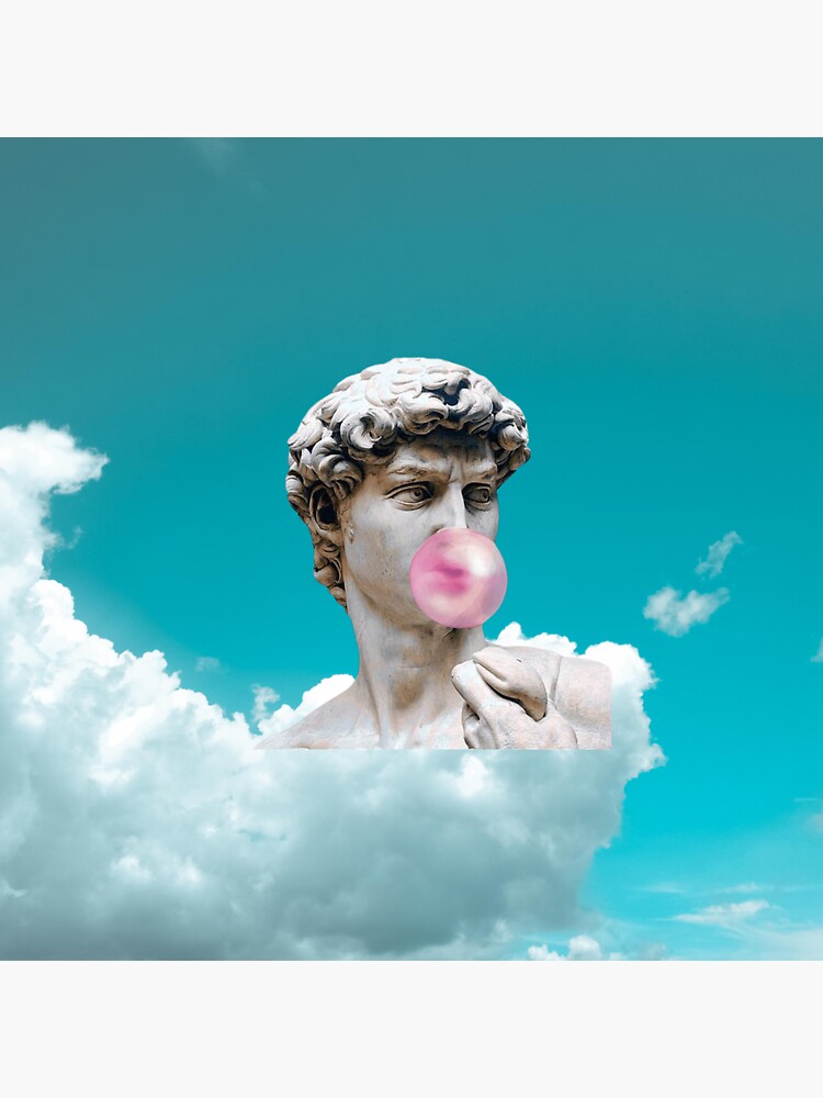 "statue of david blowing gum" Sticker by poppy45654 | Redbubble