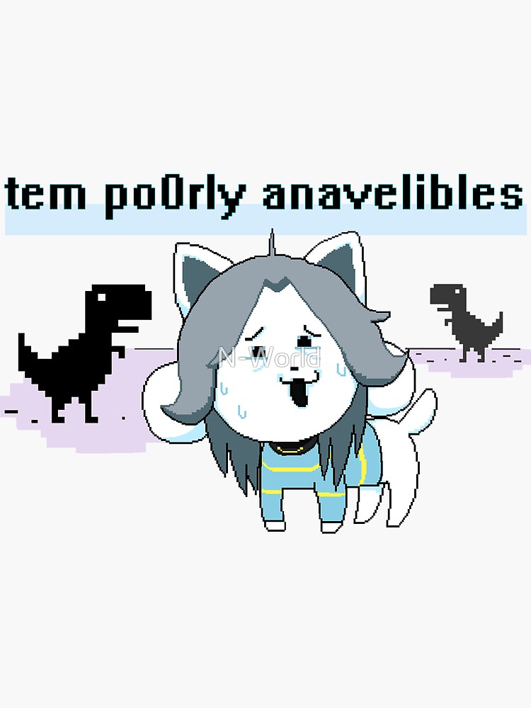 "Temmie from Undertale" Sticker by N-World | Redbubble