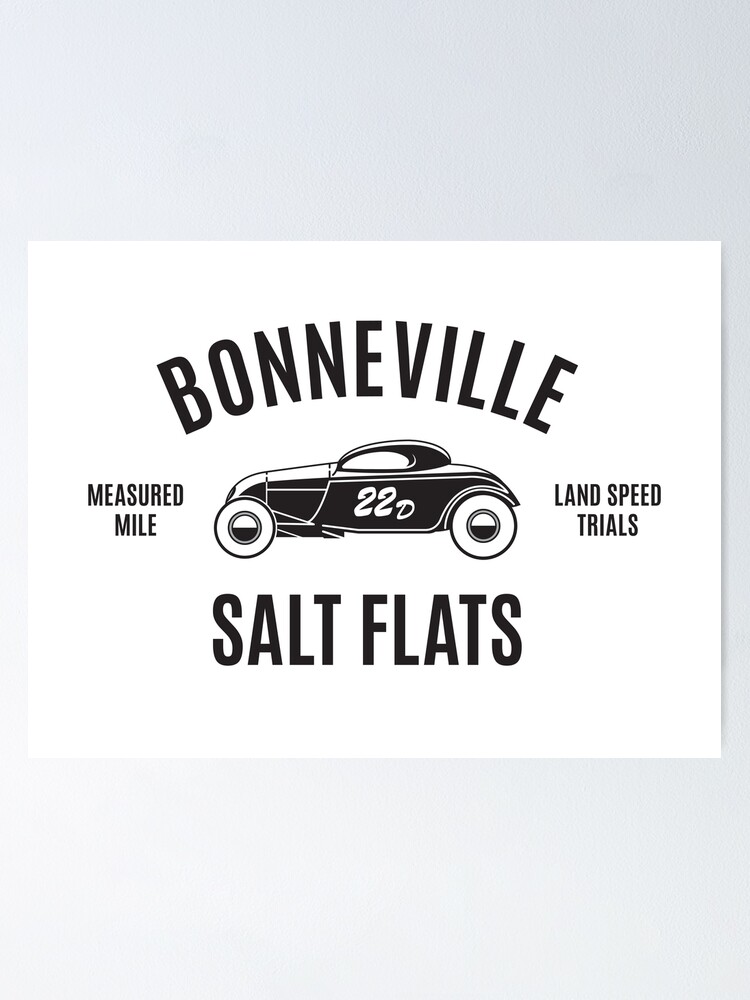 "Vintage Bonneville Salt Flats Coupe racer logo - black print" Poster ...