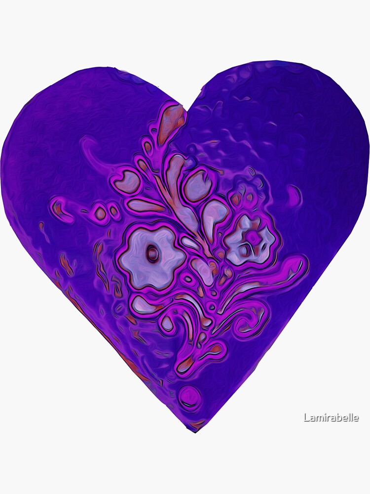 "True blue heart with flowers" Sticker for Sale by Lamirabelle | Redbubble