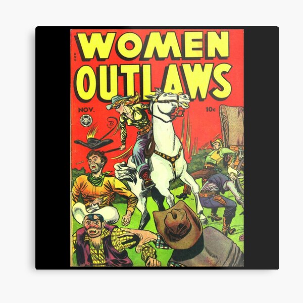 "Women Outlaws #3 Retro Comic Book Cover Art" Metal Print by picto ...