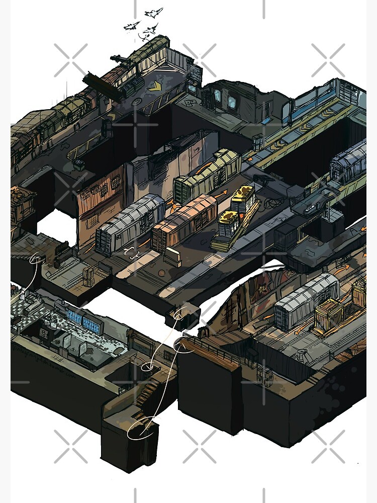 "Train CSGO Isometric Map Poster" Spiral Notebook by Naamiko | Redbubble