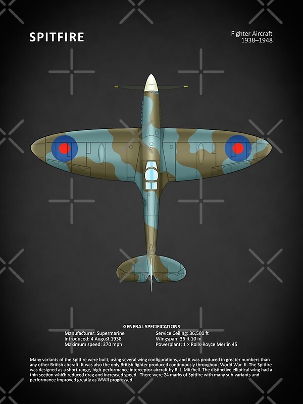 "The Spitfire Blueprint" by rogue-design | Redbubble