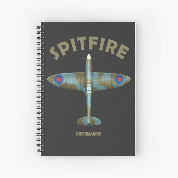 "The Spitfire Blueprint" Spiral Notebook by rogue-design | Redbubble