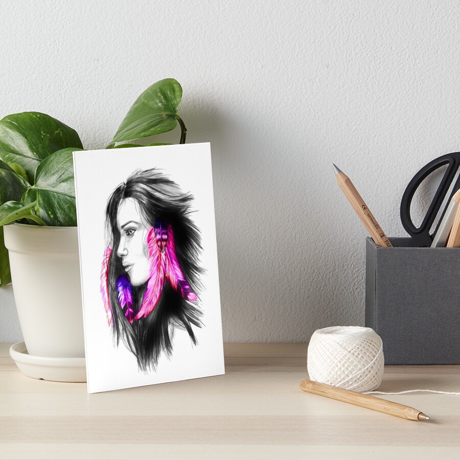 "Native American Huntress *Magenta*" Art Board Print for Sale by ...