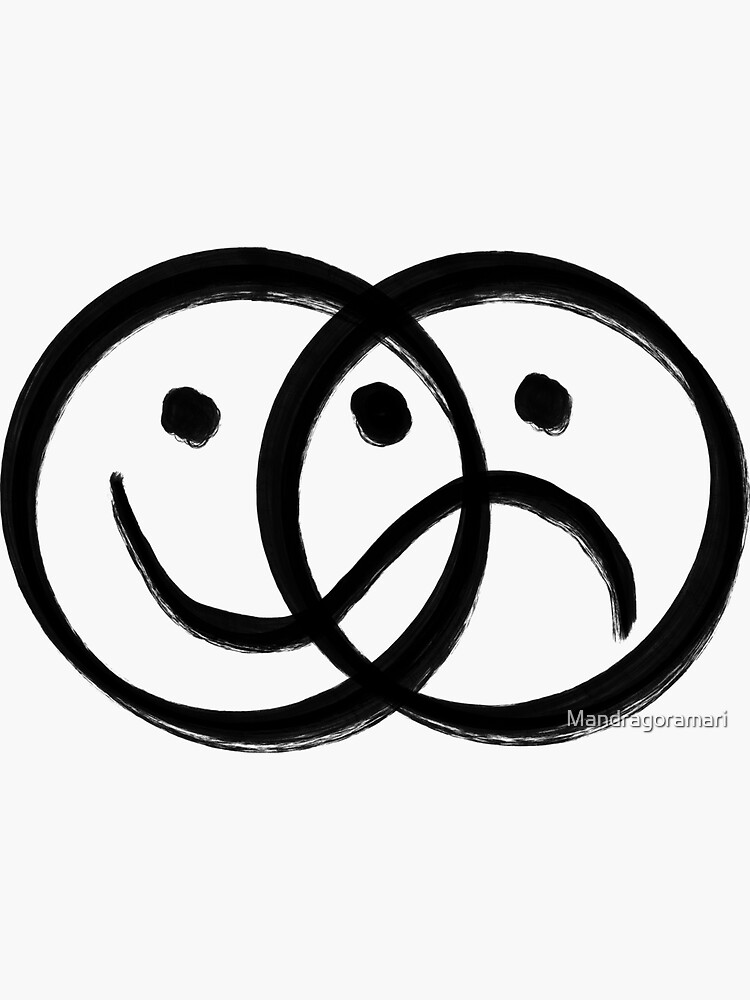 "Happy Sad Happy Sad" Sticker for Sale by Mandragoramari | Redbubble